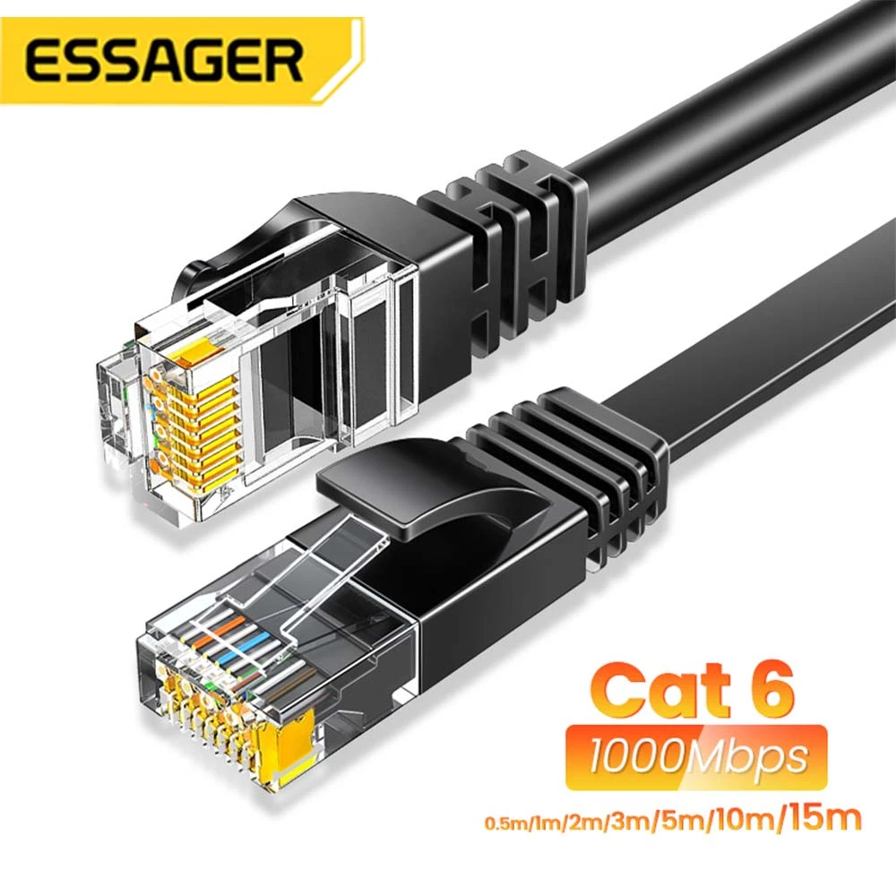 Essager Cabo Ethernet Cat6 Lan Cabo 10m UTP Cat 6 RJ 45 Splitter Cabo ...