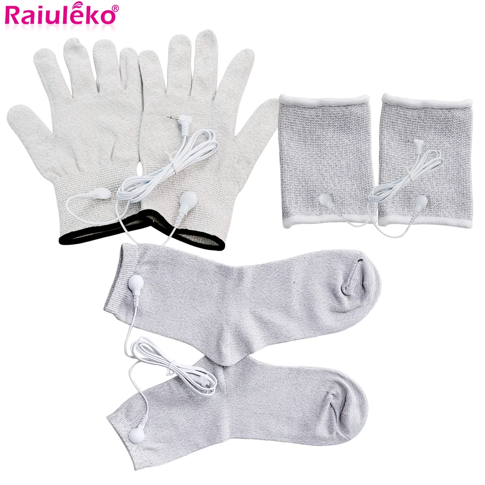 Electrode Pulse Conductive Tens Ems Massage Gloves Socks Wrist ...