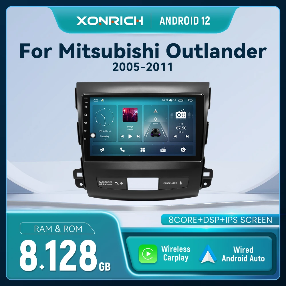 128GB Carplay Android 12 Car Radio For Mitsubishi Outlander XL 2 CW0W ...
