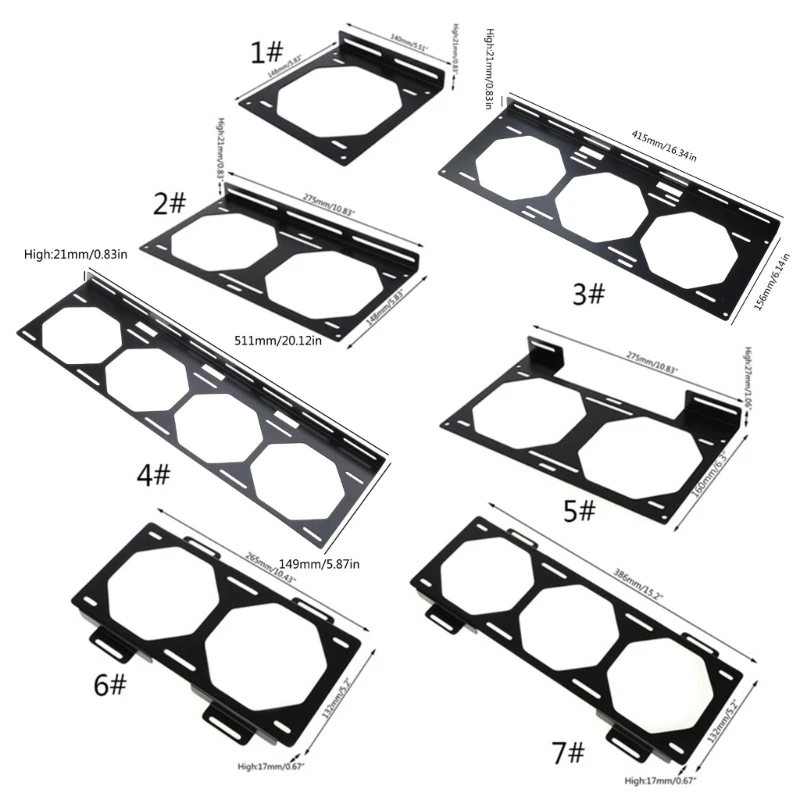 12/14CM Fan Radiator DIY Mounting Bracket 120 240 360 480mm Dropship ...