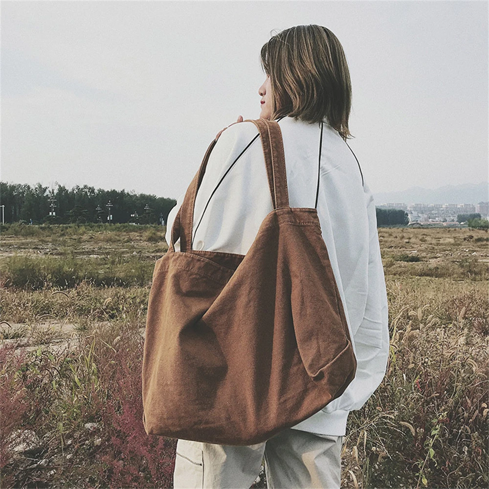 Women's Canvas Shopping Bag Large Capacity Eco Handbag Reusable ...