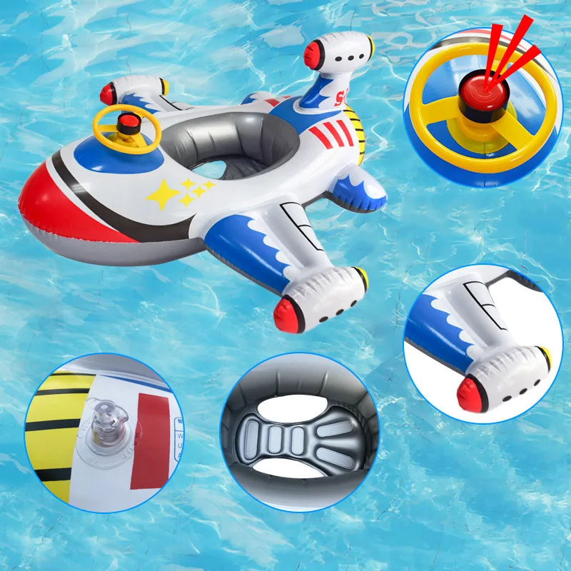 Children-Airplane-Infant-Float-Pool-Swimming-Ring-Inflatable-Circle ...