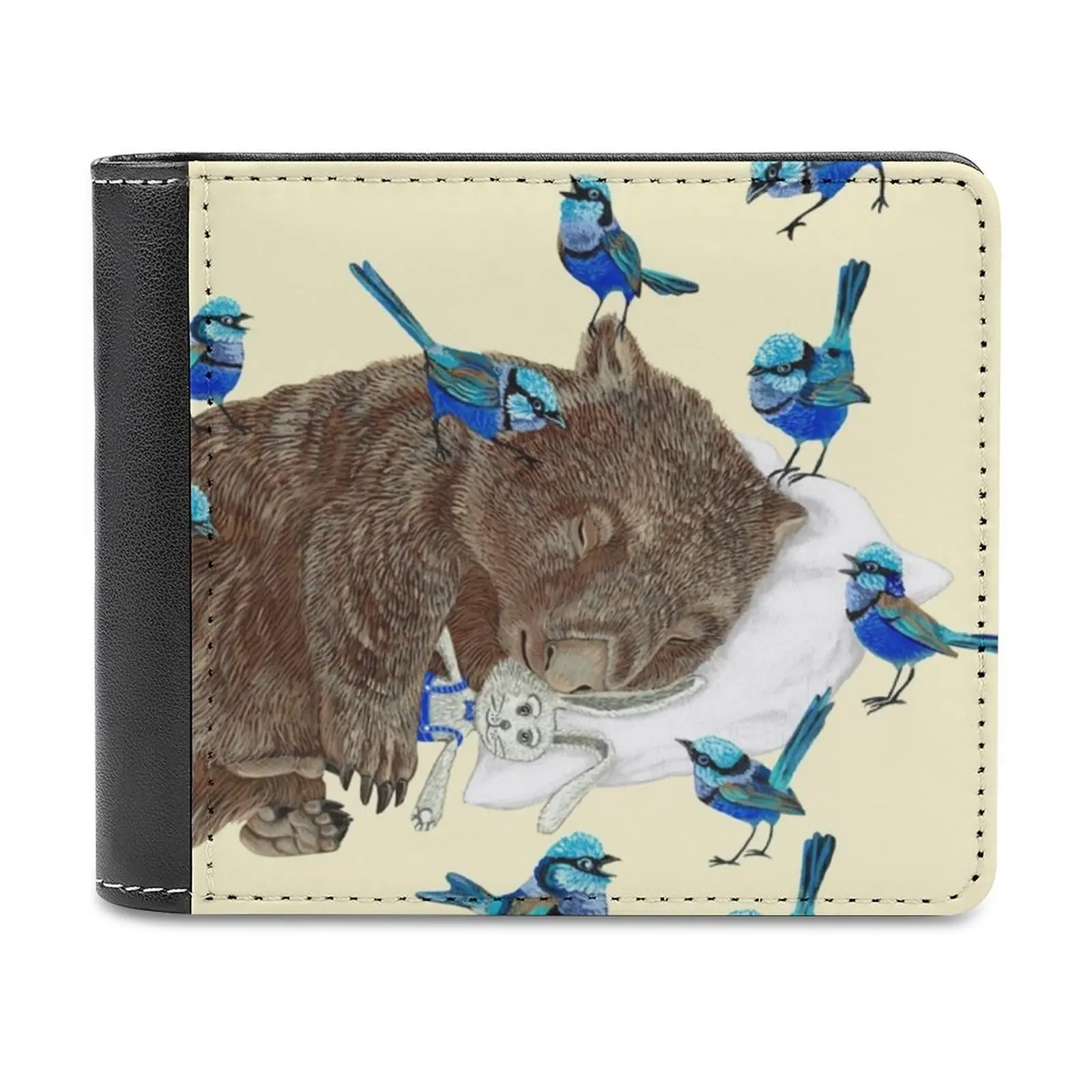 Wombat-Leather-Wallet-Men-Classic-Black-Purse-Credit-Card-Holder ...