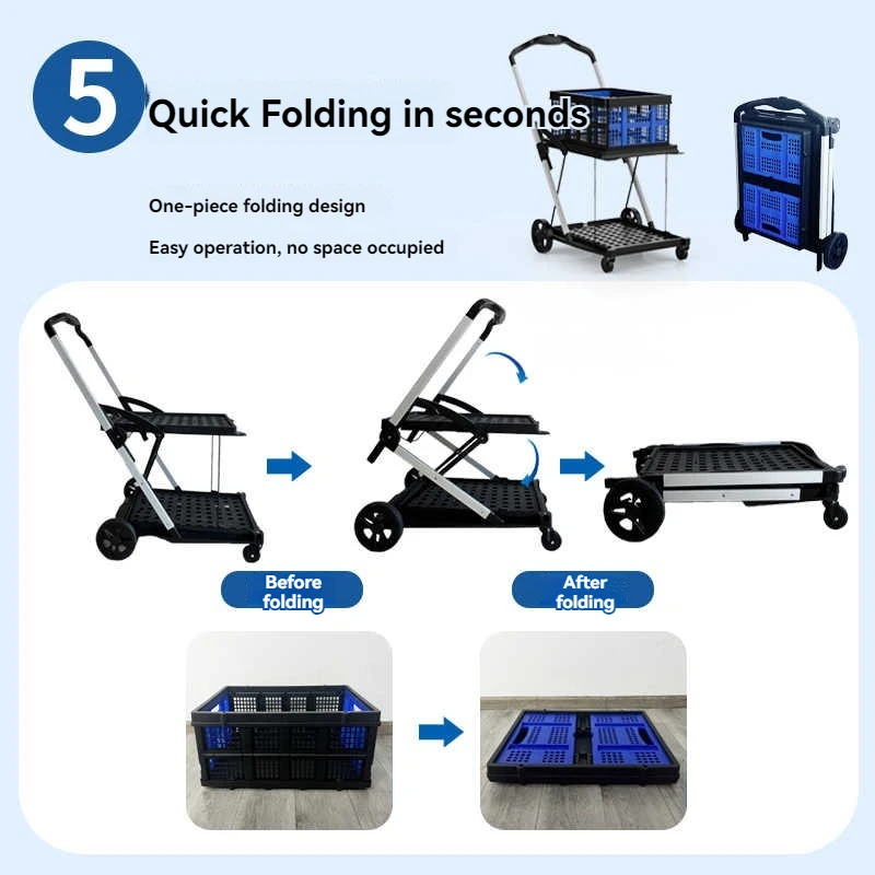 Thanksgiving Tablecloth 2-Tier Folding Shopping Cart - Collapsible ...