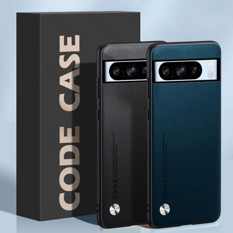 Plain Skin Leather Back Cover For Google Pixel 8 Pro 5G Case Soft ...