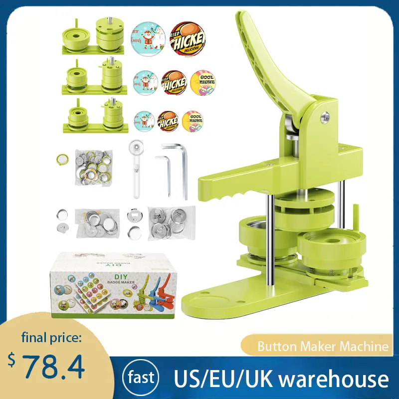 25,32,58mm Mold Button Maker Machine Kit Badge Making Machine Press For ...