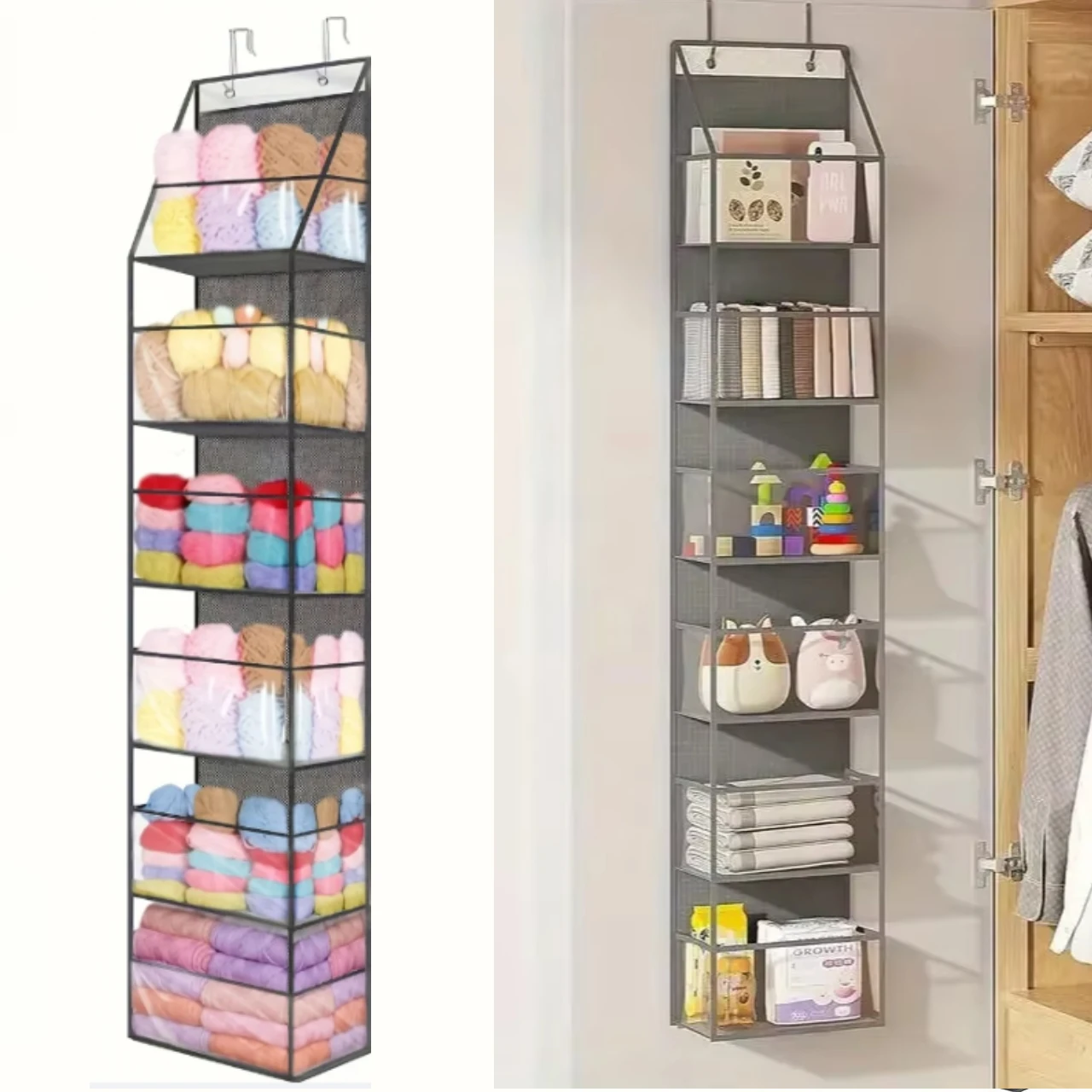 Multi-functional Fabric Hanging Bag for Behind the Door Multi-layer ...