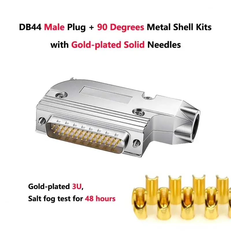 DB44 Welding Head Male Plug / Female Socket 90 Degrees Metal Shell Kit ...