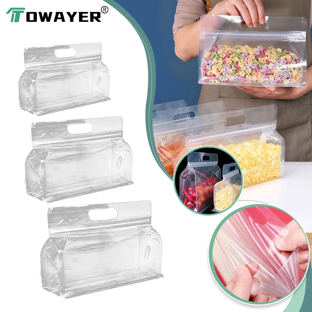 1-2-5PCS-Reusable-Food-Storage-Bag-Freezer-Stand-Up-Zip-Shut-Bag-Fresh ...
