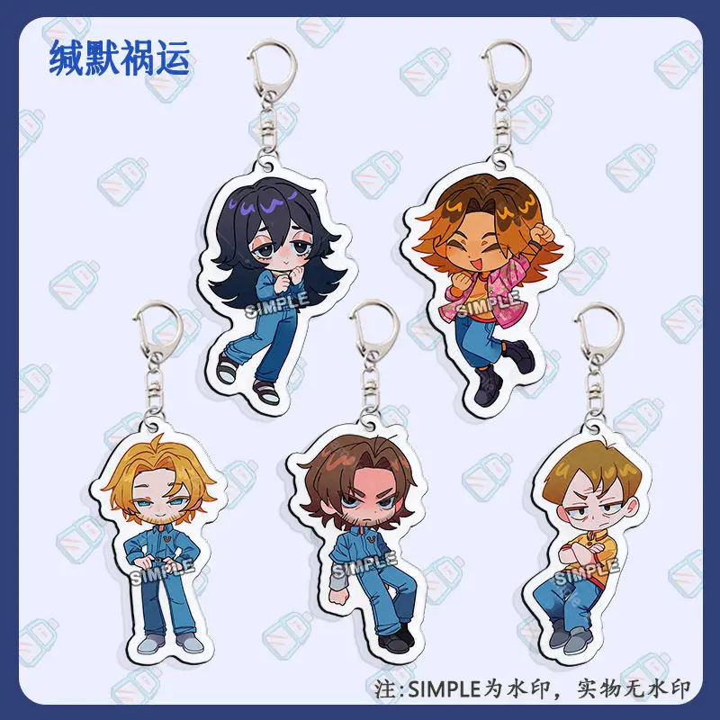 Mouthwashing Anime Keychain Man Anya Acrylic Key Ring Woman Daisuke Key ...