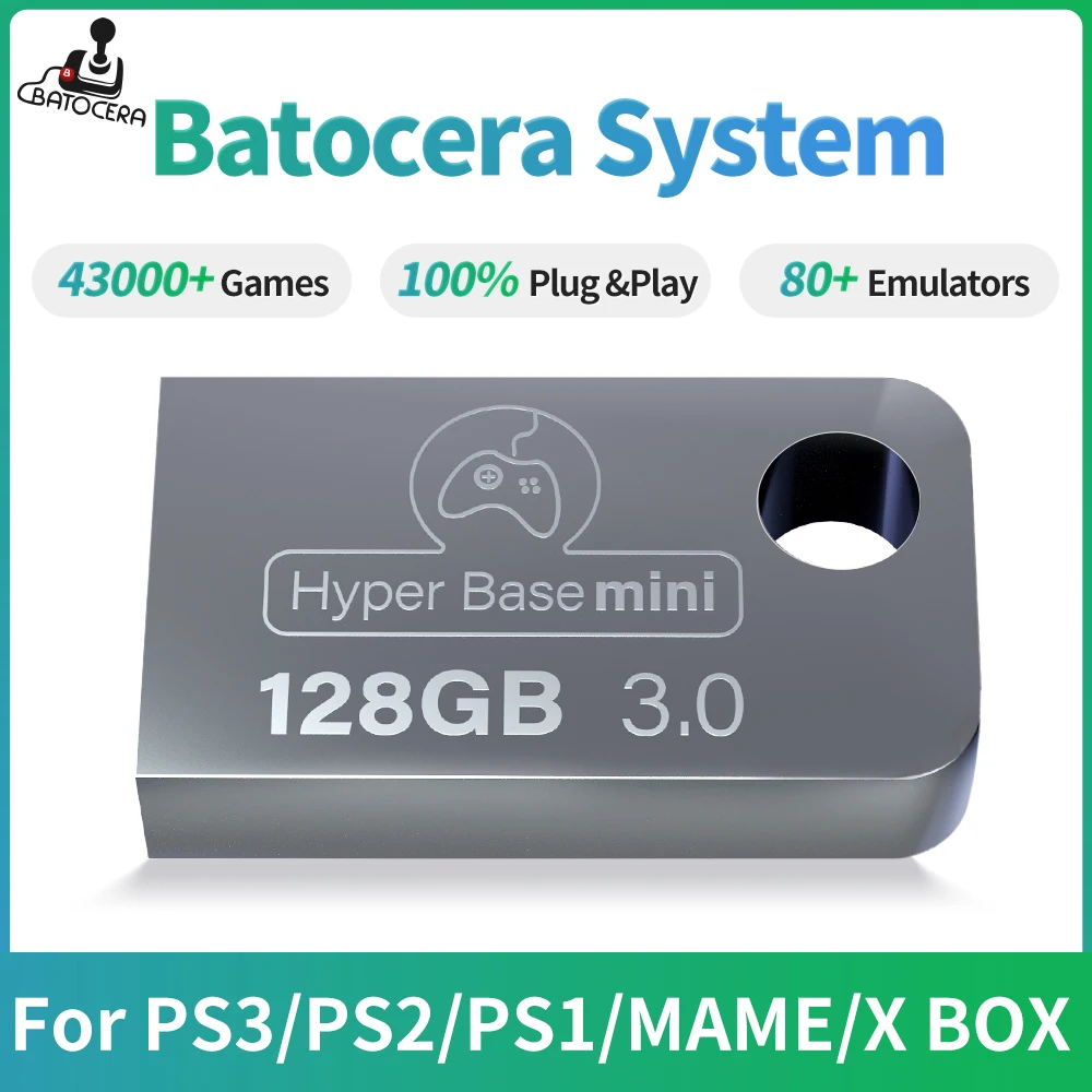 Batocera 35.linux System 128GB Portable USB 3.0 Disk 70+ Emulators with ...