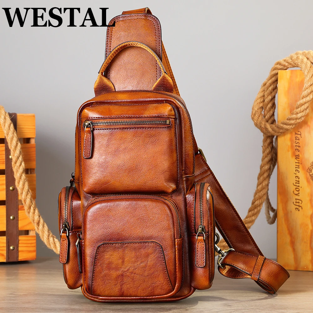 WESTAL-New-Genuine-Leather-Men-s-Chest-Bag-Tree-Cream-Leather-Color ...