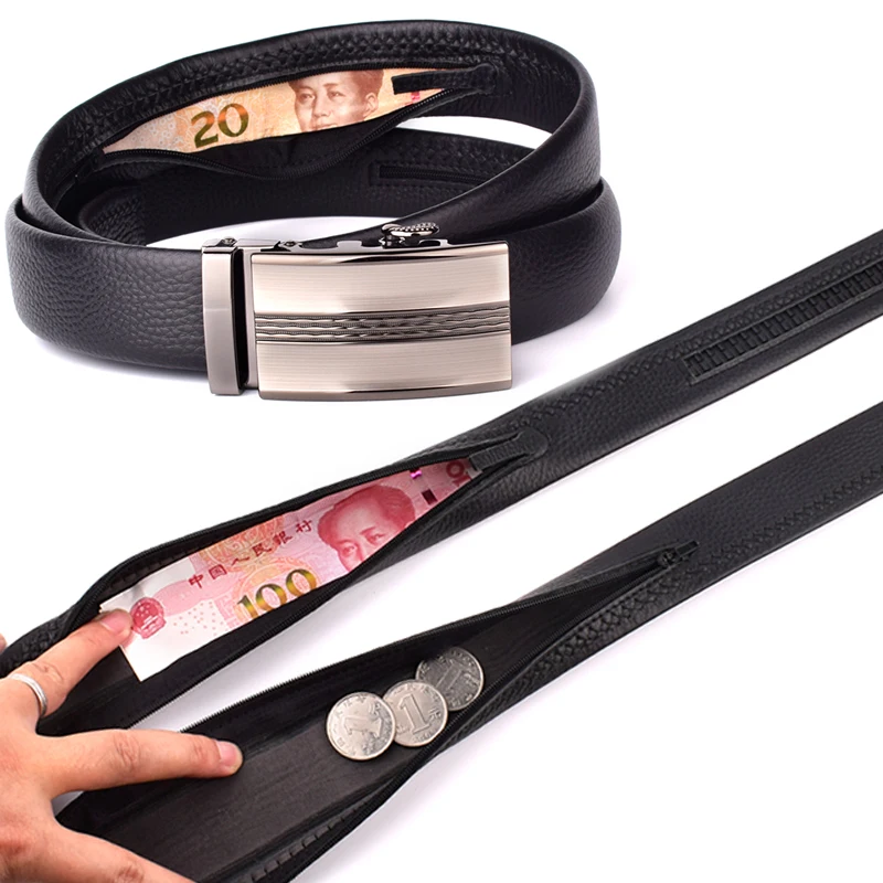 Top-Layer-Cowskin-Hiding-Cash-Belts-Automatic-Buckle-Daily-Travel ...