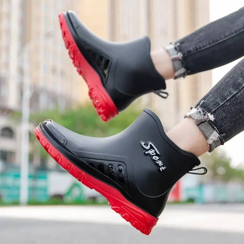 Zapatos-de-agua-de-tubo-corto-para-hombre-Botas-de-lluvia-de-Material ...