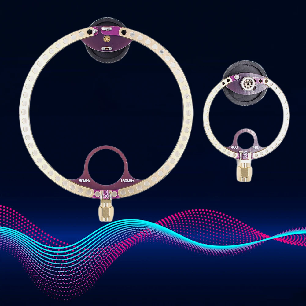 2pcs-Circular-Antenna-UV-UHF-VHF-FM-Mini-Loop-Antenna-400M-470MHz-80M ...