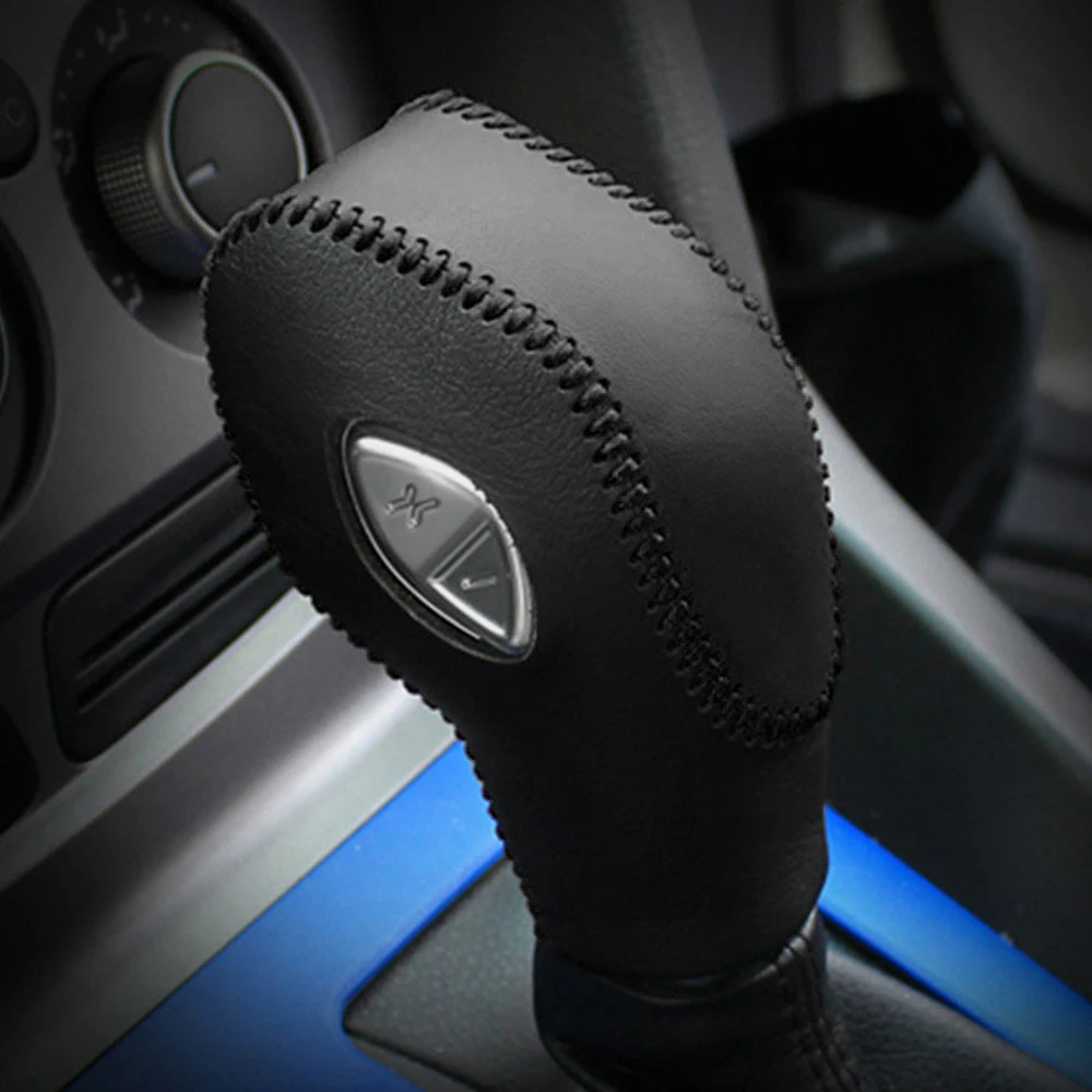 AT Leather Car Gear Shift Knob Cover Collars for Ford Focus 3 MK3 2013 ...