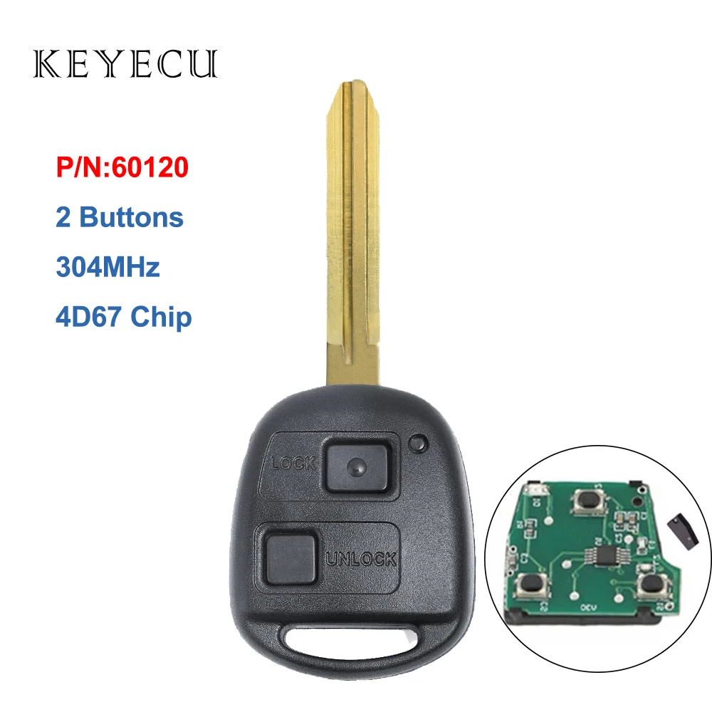 Keyecu-Replacement-Remote-Car-Key-Fob-2-Buttons-304MHz-4D67-Chip-for ...