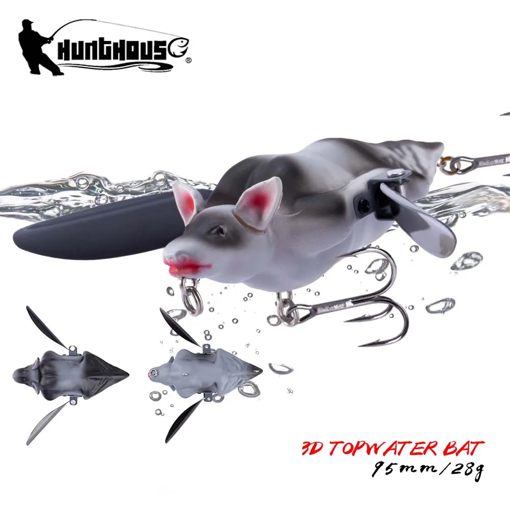 Hunthouse-Fishing-Pencil-Bionic-Artificial-3D-Bat-Hard-Lure-Topwater ...