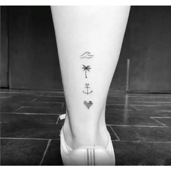 Palm Tree Anchor Tattoo