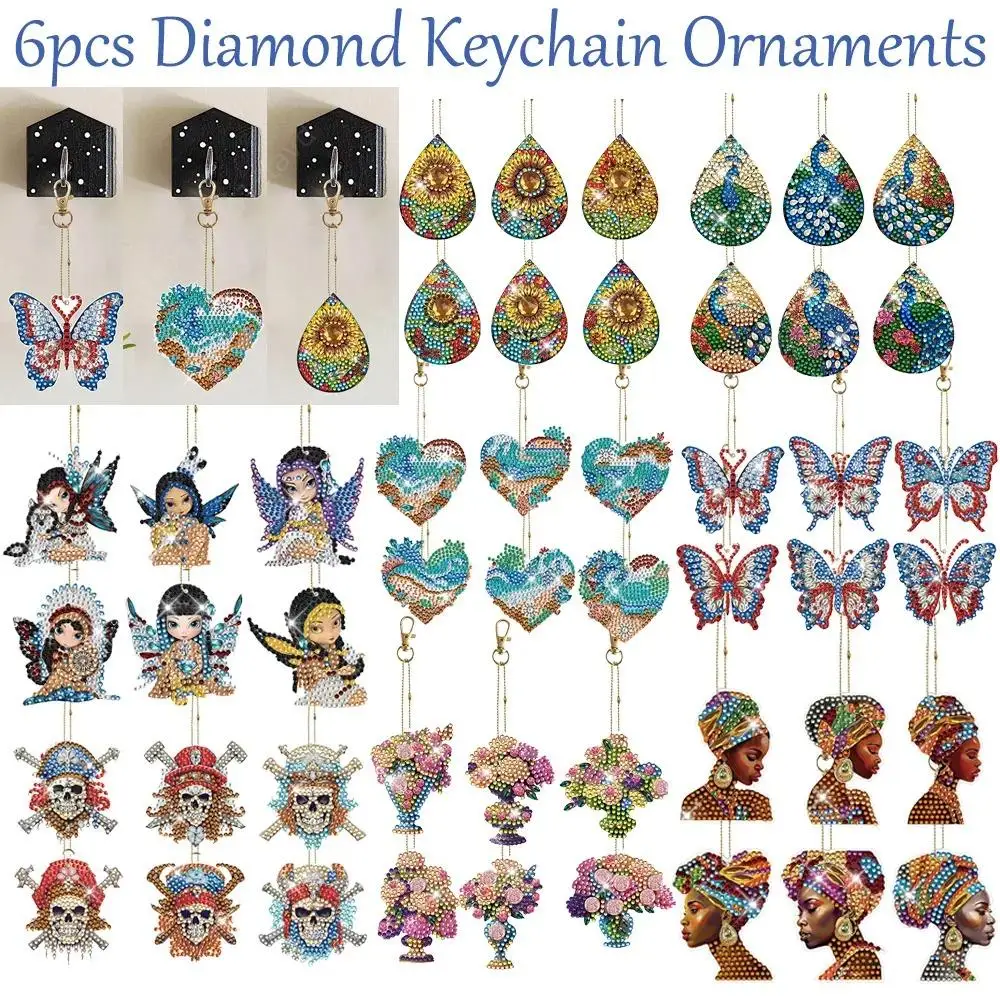 5D-6pcs-Art-Key-Rings-Bag-Diamond-Painting-Keychain-Art-Craft-DIY ...