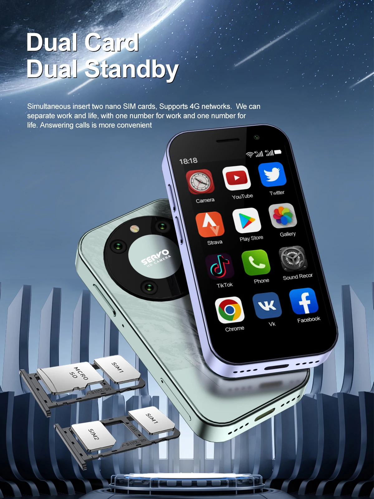 SERVO KING9000 4G LTE Cellular Mini Smartphone Android 10.0 Dual SIM ...