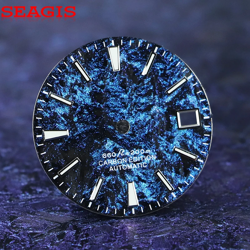 SEAGIS Cosmic starry sky Carbon fiber dial 28.5mm FIT NH35 Movement No ...