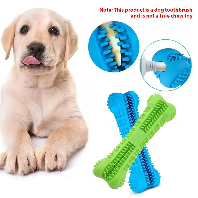 1PC Pet Chew Toy Soft Rubber Dog Toothbrushes Rubber Anti-biting Tooth ...