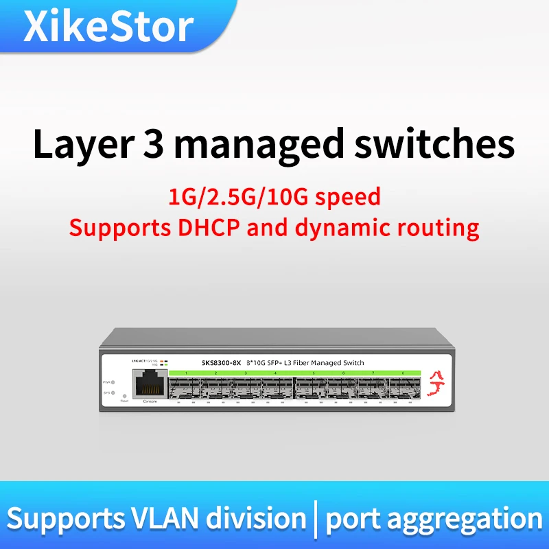 8-10-gigabit-SFP-ports-L3-Managed-Network-Switch-Support-DHCP-and ...