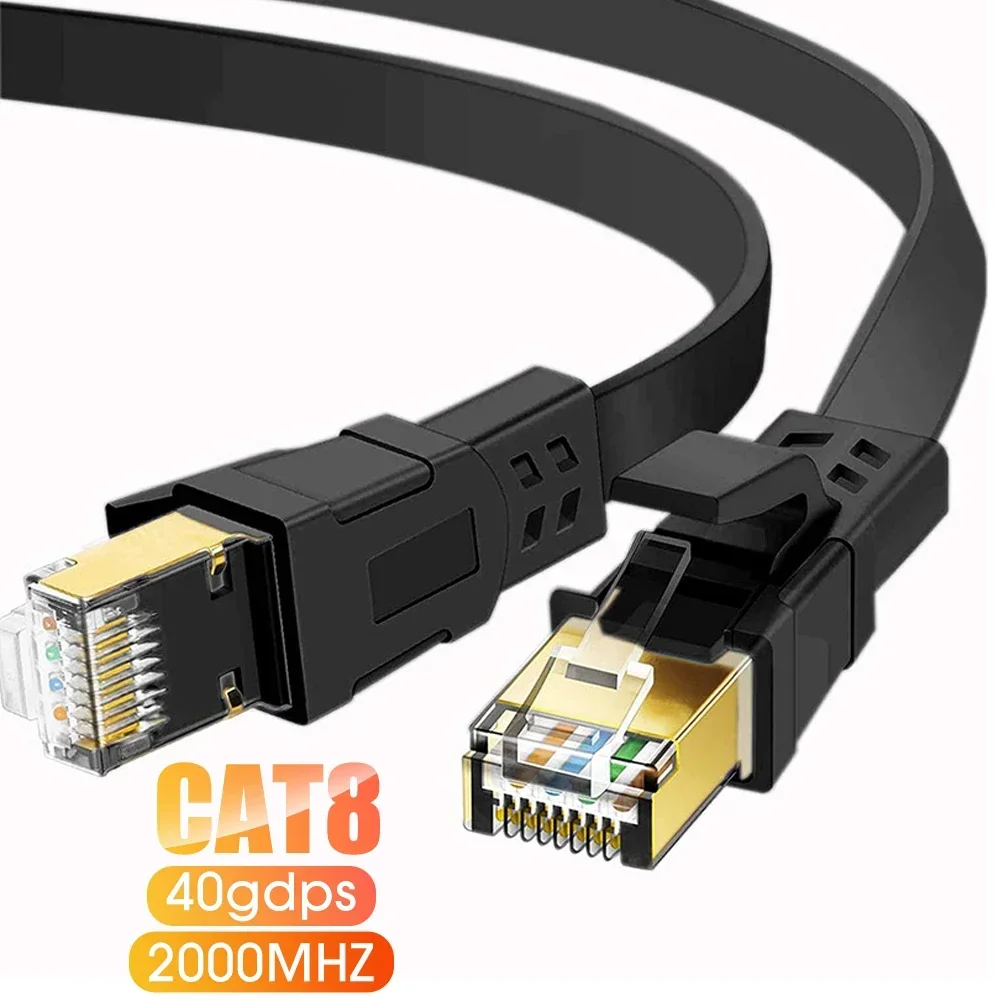 Сетевой кабель CAT6, CAT8, RJ45, Ethernet-кабель 4 Гбит/с 1000 Мбит/с ...