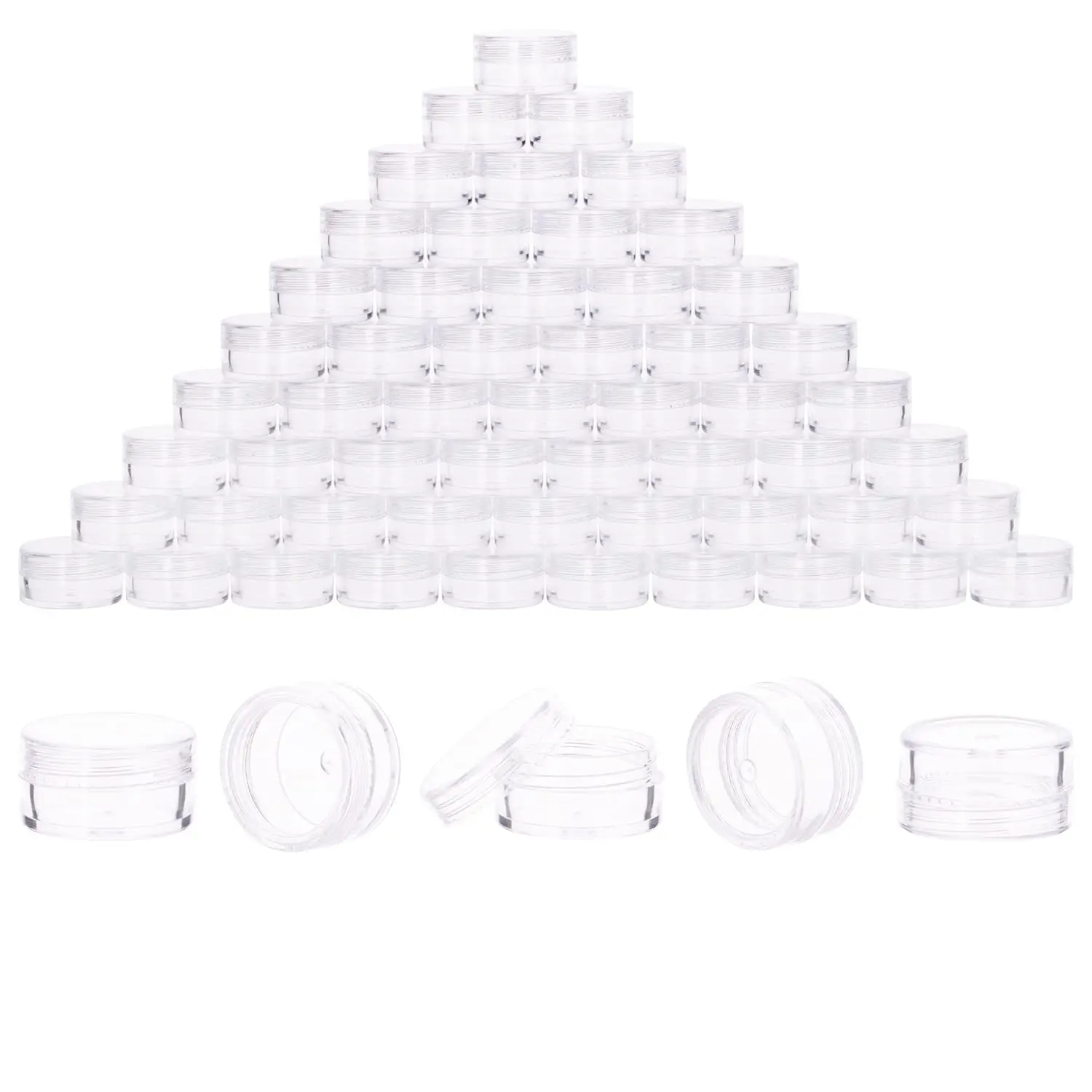 60Pcs 3g Plastic Cosmetic Containers with Lids for Lotion, Creams ...