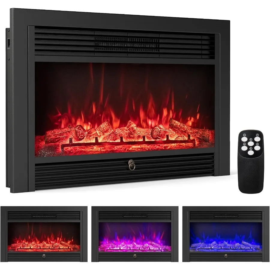 Electric Fireplace Inserts 33-inch Wide Wall Recessed and Freestanding ...