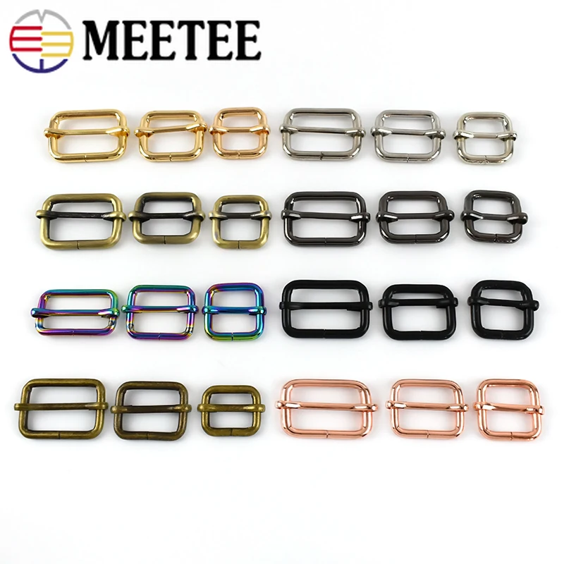 10/20pcs Metal Belt Buckle Adjust Pin Buckles Handbag Strap Webbing Tri ...