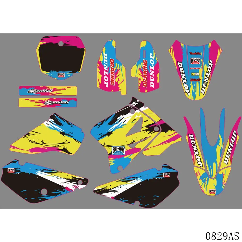 Full Graphics Decals Stickers Motorcycle Background Custom Number Name ...