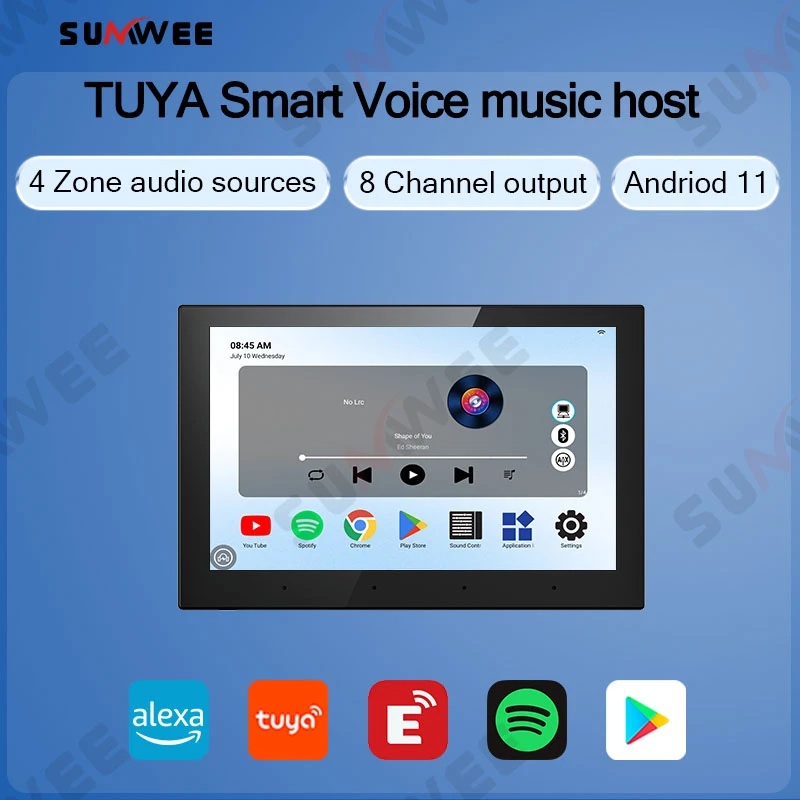 8inch-Android-11-Voice-smart-home-Background-Music-System-Sound-WIFI ...