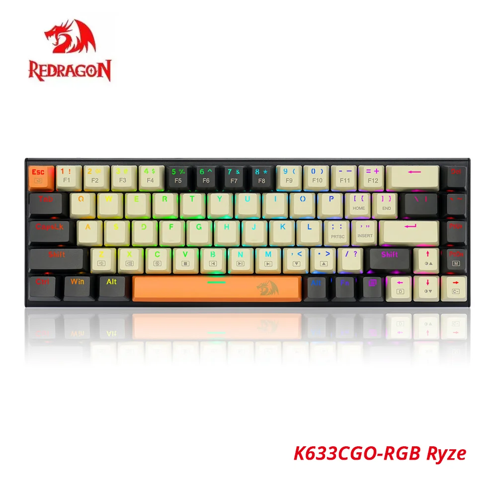 Redragon K633cgo-rgb Ryze Wired Mechanical Keyboard Rgb Backlight Hot-swappable Red Switch 68 ...