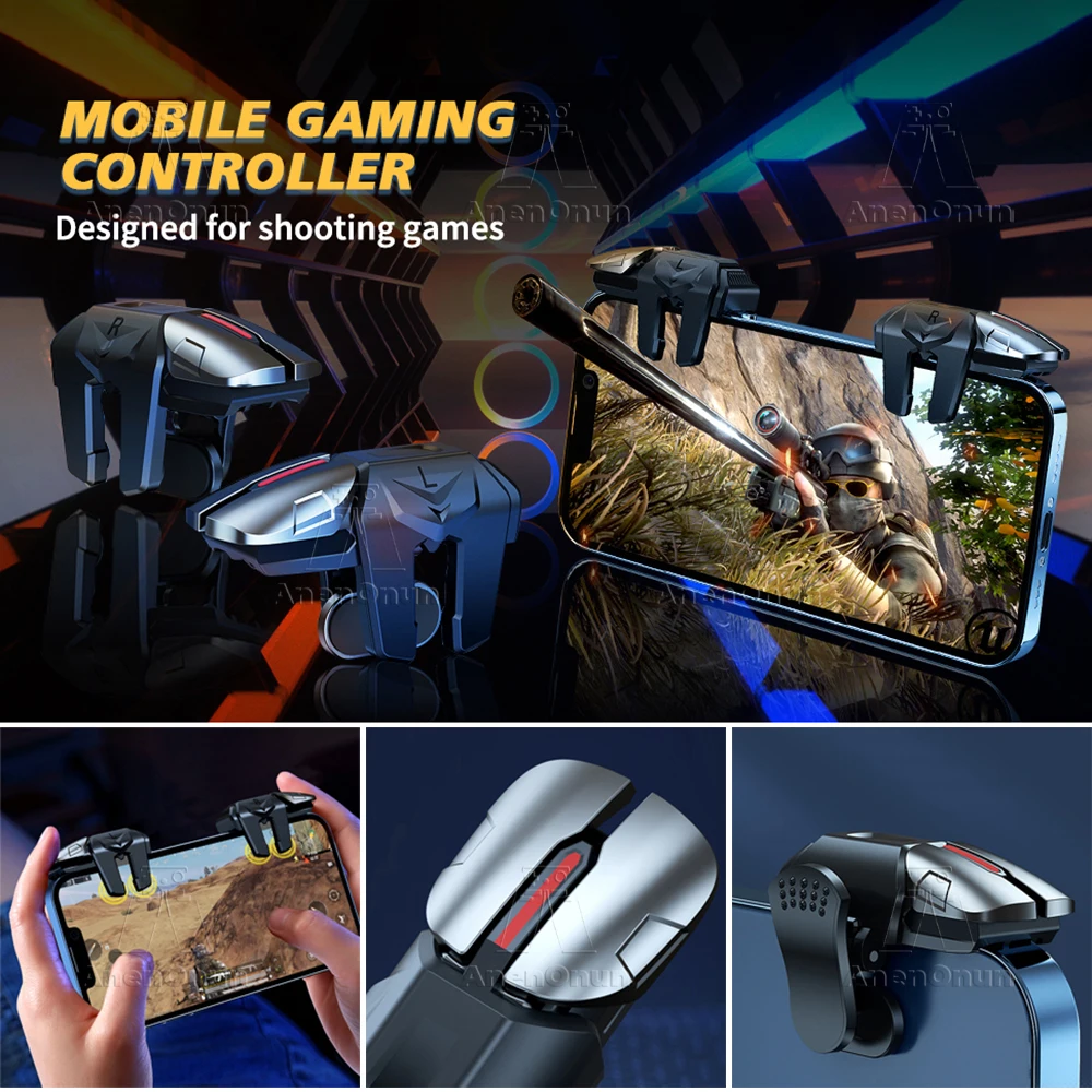 Pubg-Mobile-Controller-6-Finger-Triggers-Mechanical-keys-Android-Cell-Phone-Gamepad-Mobile ...