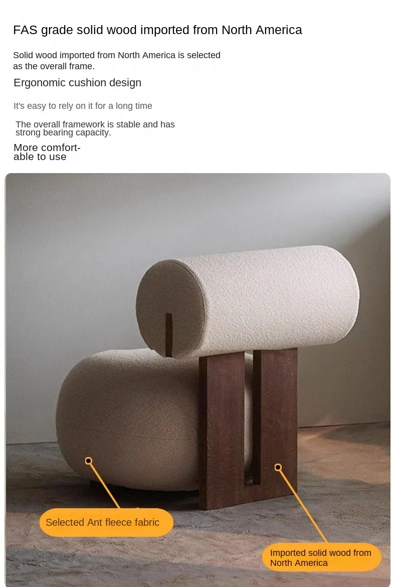 Wuli Nhà Bắc Âu Ghế Sofa Gỗ Chắc Chắn Ánh Sáng Hiện Đại Sang Trọng Kem Phong Cách Phòng Khách ...