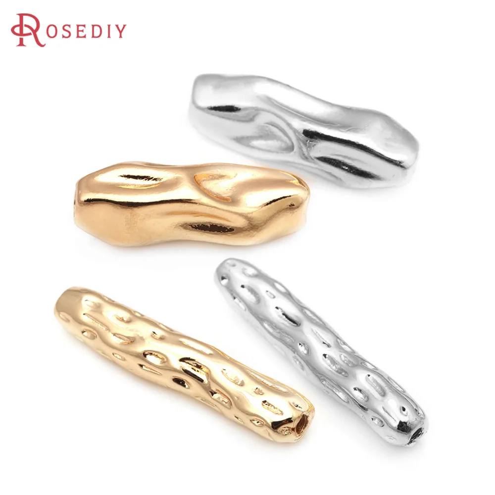 10PCS-18K-Gold-Color-Brass-Irregular-Tube-Necklaces-Bracelets-Spacer ...