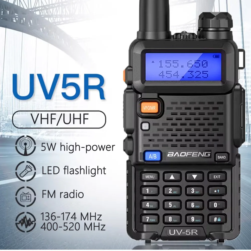 5W Dual-Band Baofeng UV 5R Walkie Talkies Baufeng UV5R Boafeng UV-5R ...