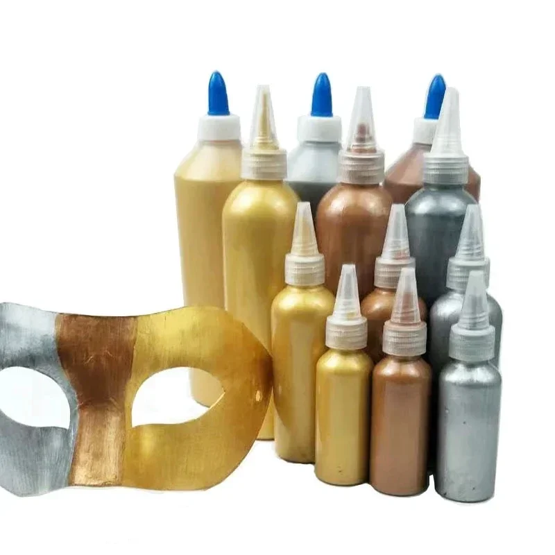 DIY Waterproof Acrylic Paint Metal Pearlescent Gold Silver Copper Paint ...