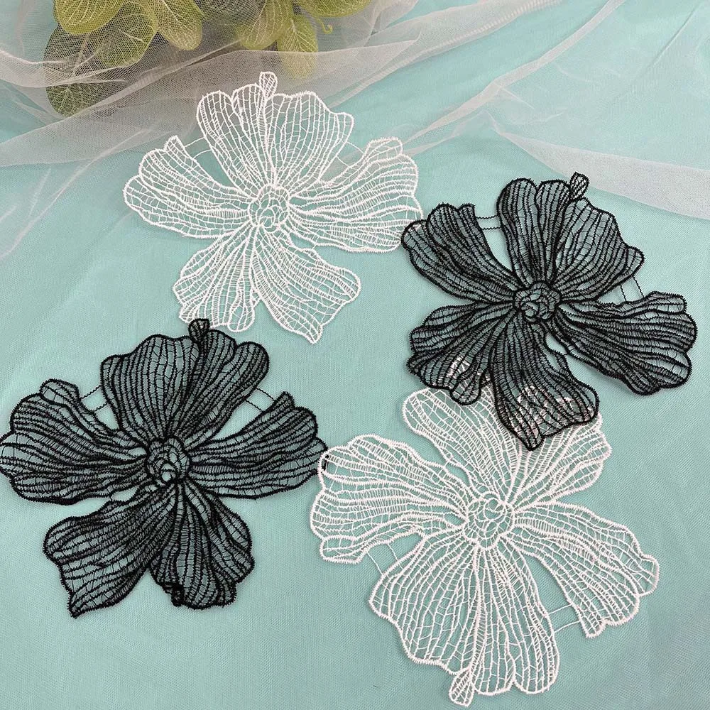 5PcsWhite-Flower-Lace-Embroidery-Patches-For-Clothing-Handmade-Diy-Sew ...