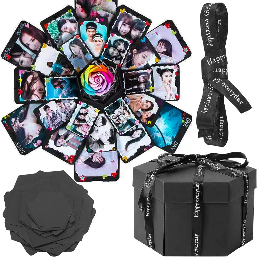 Photo-Album-Box-DIY-Scrapbook-Lovely-Surprise-Explosion-Couple-Box ...