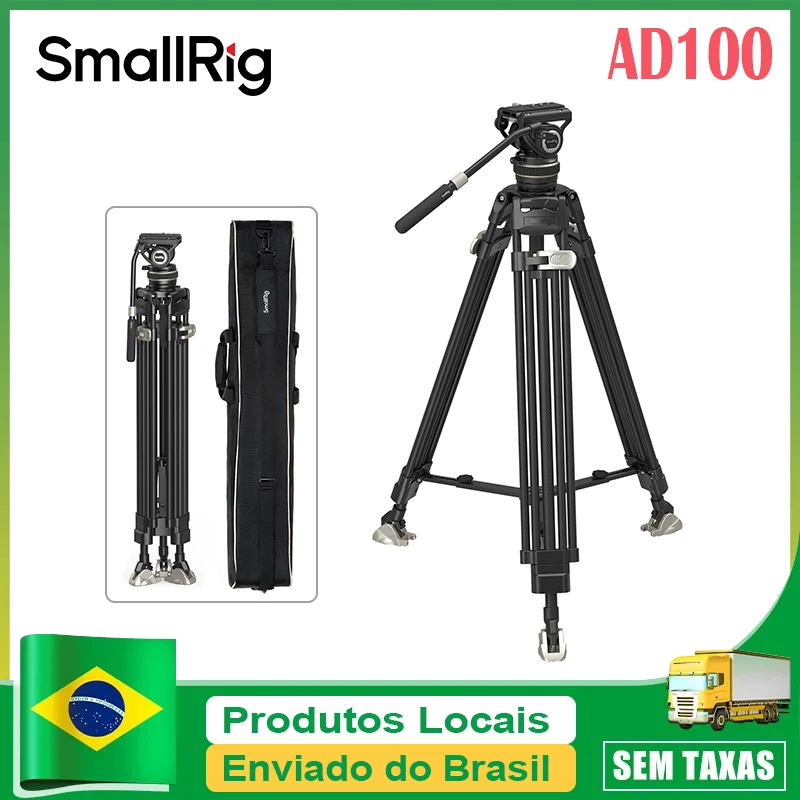 SmallRig AD-100 FreeBlazer Kit de tripé de fibra de carbono com cabeça ...