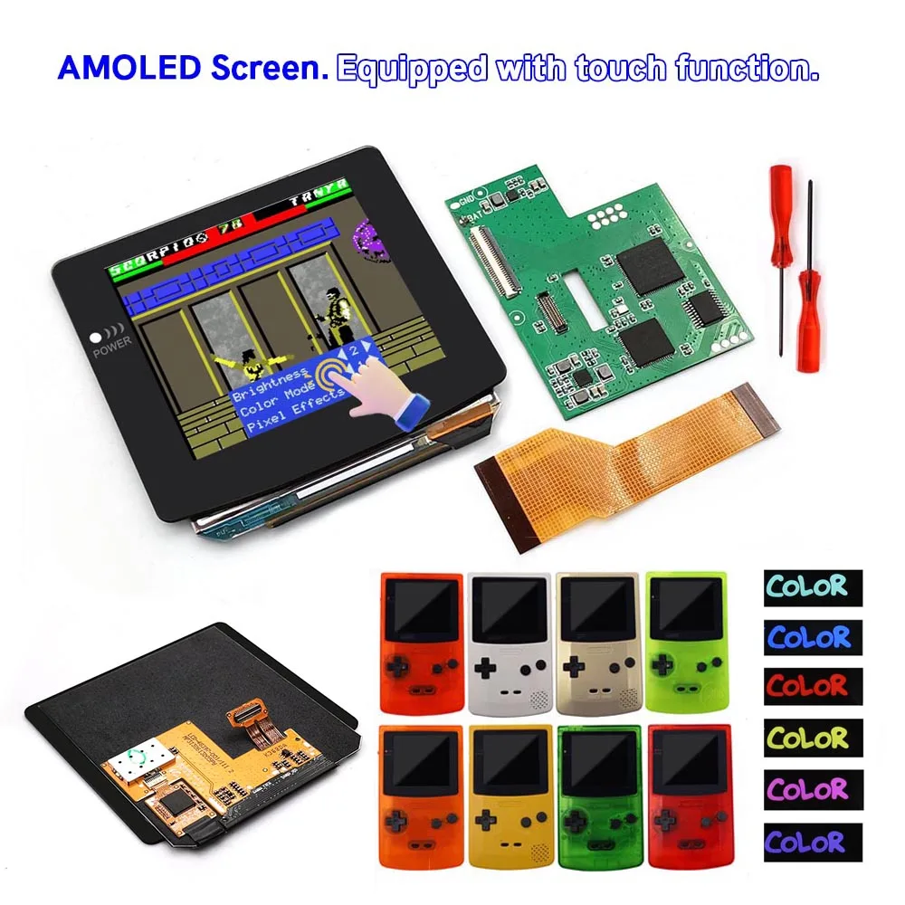 2024-Easy-to-install-GBC-Touch-Laminated-OLED-Screen-Kit-OSD-Menu-RETRO ...