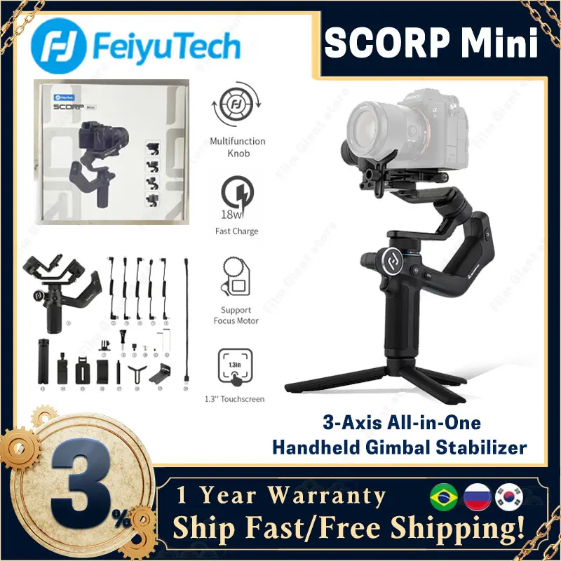 FeiyuTech-SCORP-Mini-3-Axis-All-in-One-Handheld-Gimbal-Stabilizer-Light ...