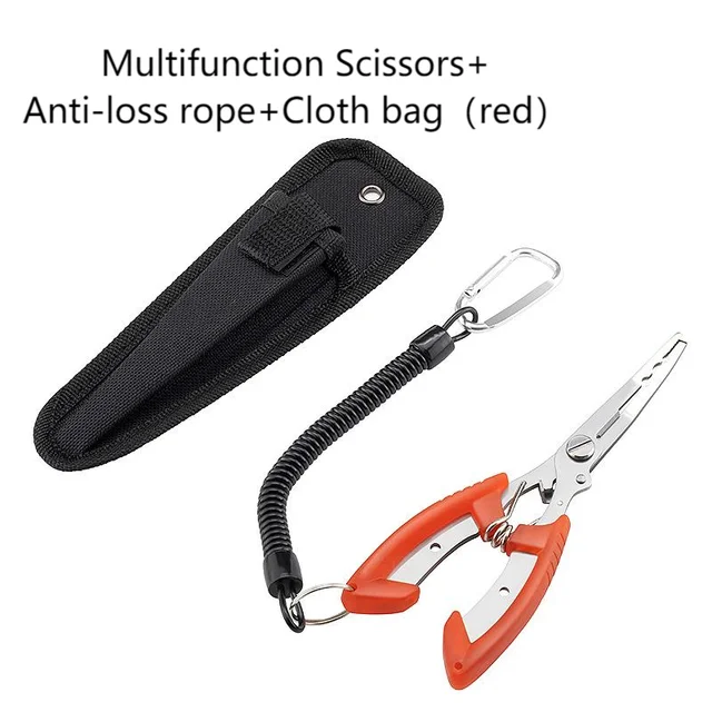 Multifunctional Fish Lure Pliers with Bag Anti-Lost Rope Fishing Tool ...