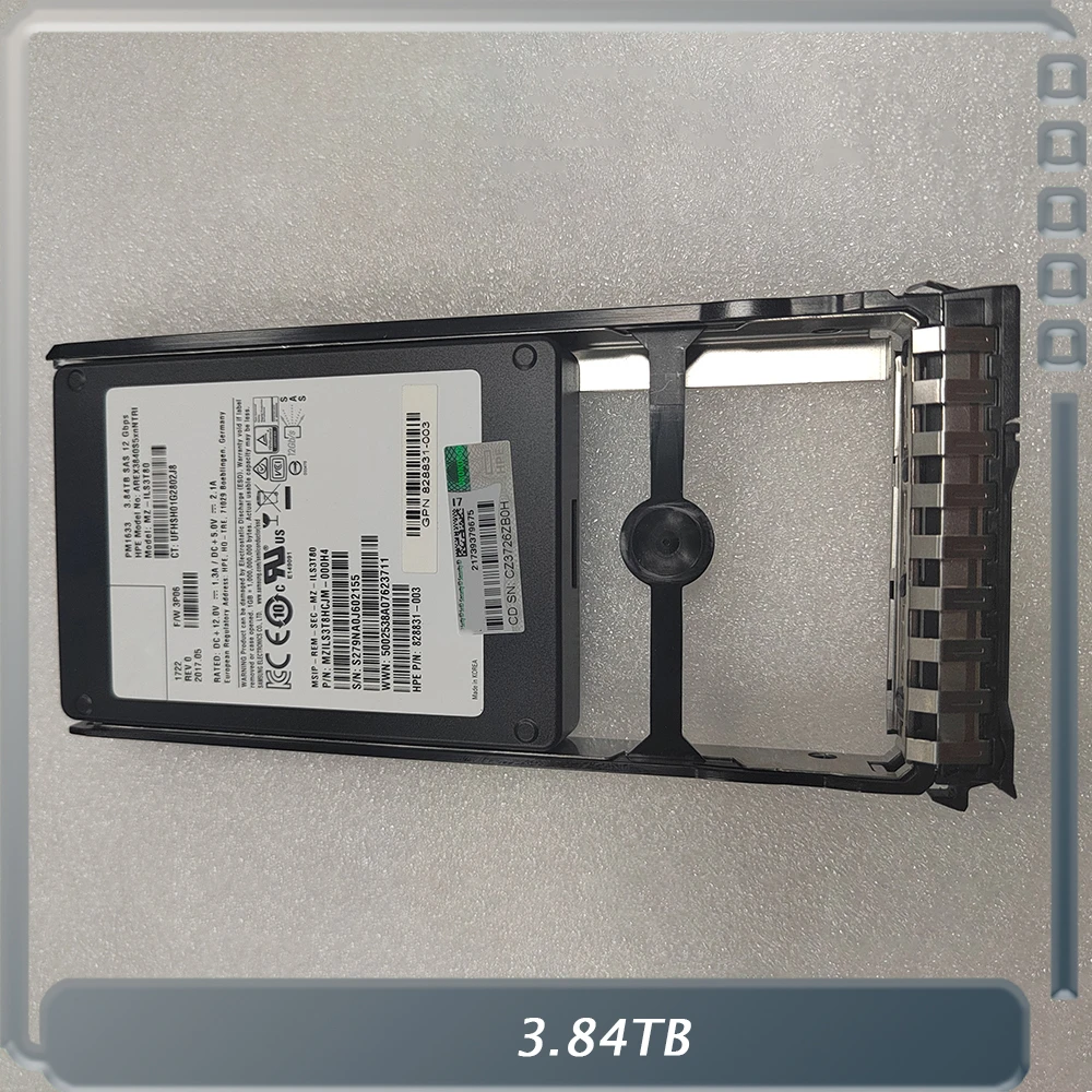 Para HP 3PAR2000 840469 001 828831 003 3,84 T SAS K2R25B PM1633 SSD ...