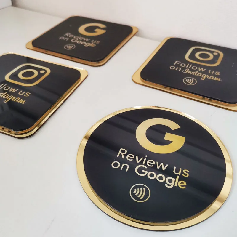 NFC-Plate-Plaque-Acrylic-Sign-for-Google-Reviews-Instagram-Social-Media ...