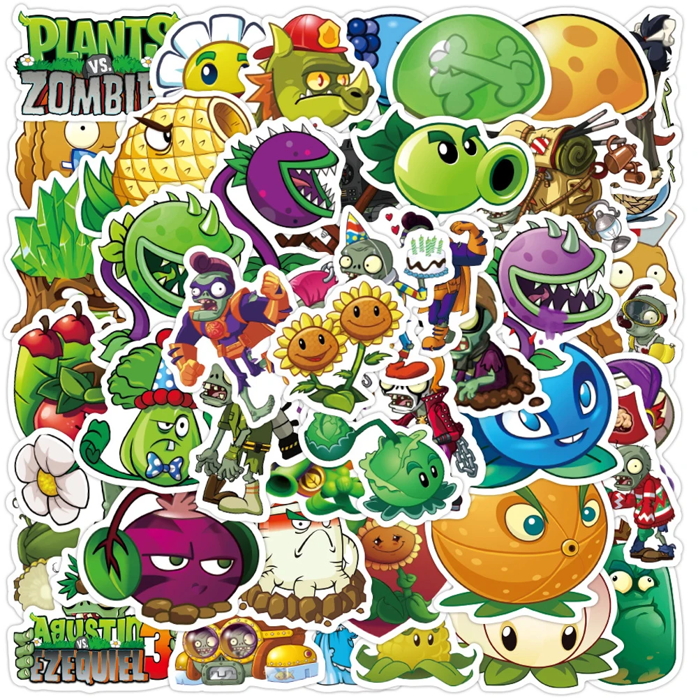 Pegatinas-de-dibujos-animados-Plants-vs-Zombiesed-para-ni-os-pegatinas ...