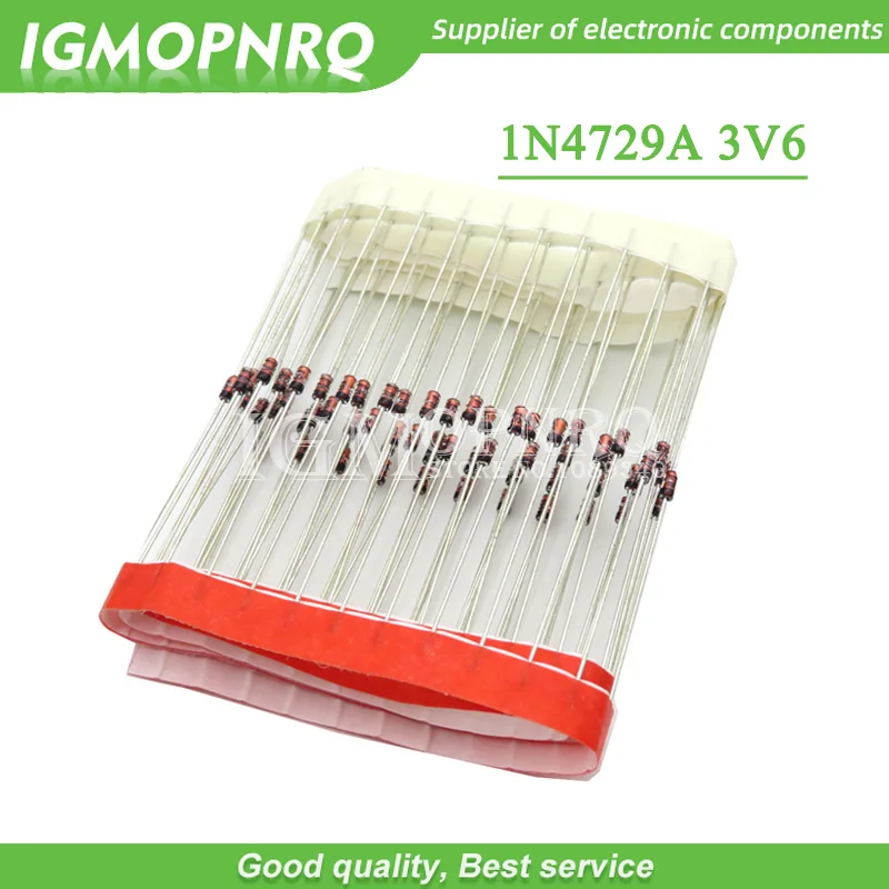 100PCS Zener diode 1W 3.6V 1N4729A 1N4729 DO-41 3V6 1W Zener diode ...